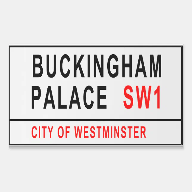 Buckingham Palace Street Sign London Old Style Rectangular Sticker | Zazzle
