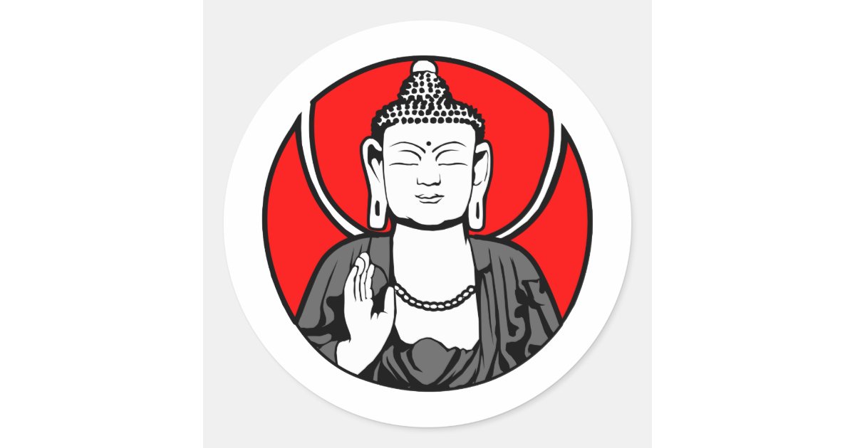 Buddha Logo Classic Round Sticker | Zazzle