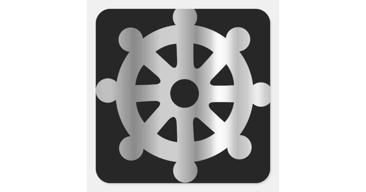 buddhism wheel of dharma.jpg square sticker | Zazzle