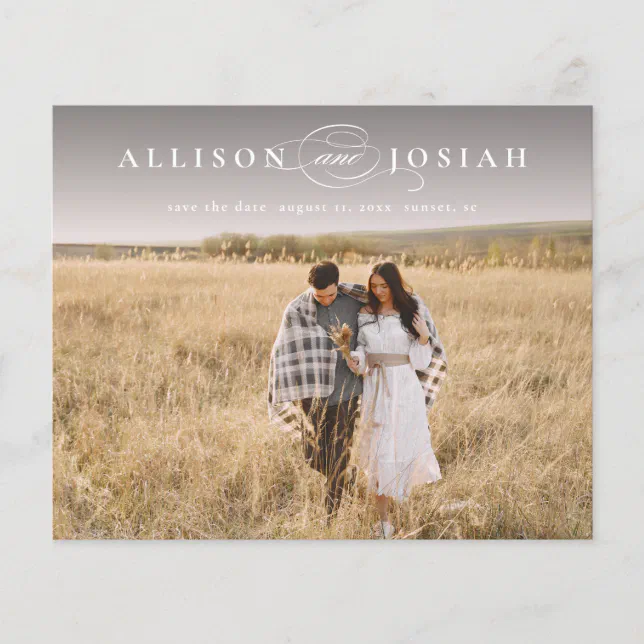 Budget Elegant Names Photo Wedding Save The Date | Zazzle