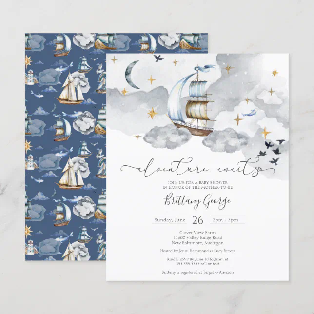 Budget - Nautical Fantasy Baby Shower Invitation | Zazzle