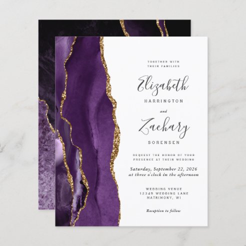 Purple And Gold Invitations | Zazzle UK