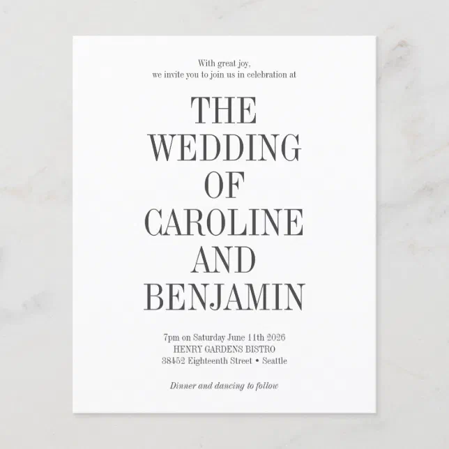 Budget Stylish Classic Trendy Wedding Invitation | Zazzle