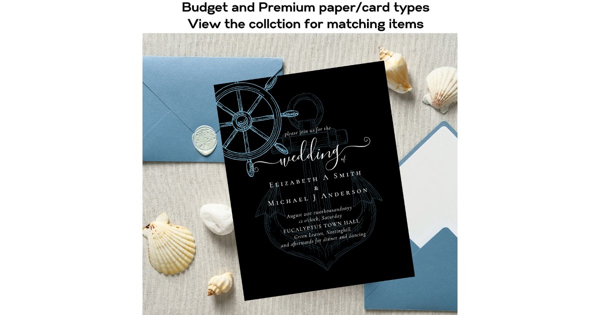 BUDGET Wedding Invitation Nautical Ships Wheel Flyer | Zazzle