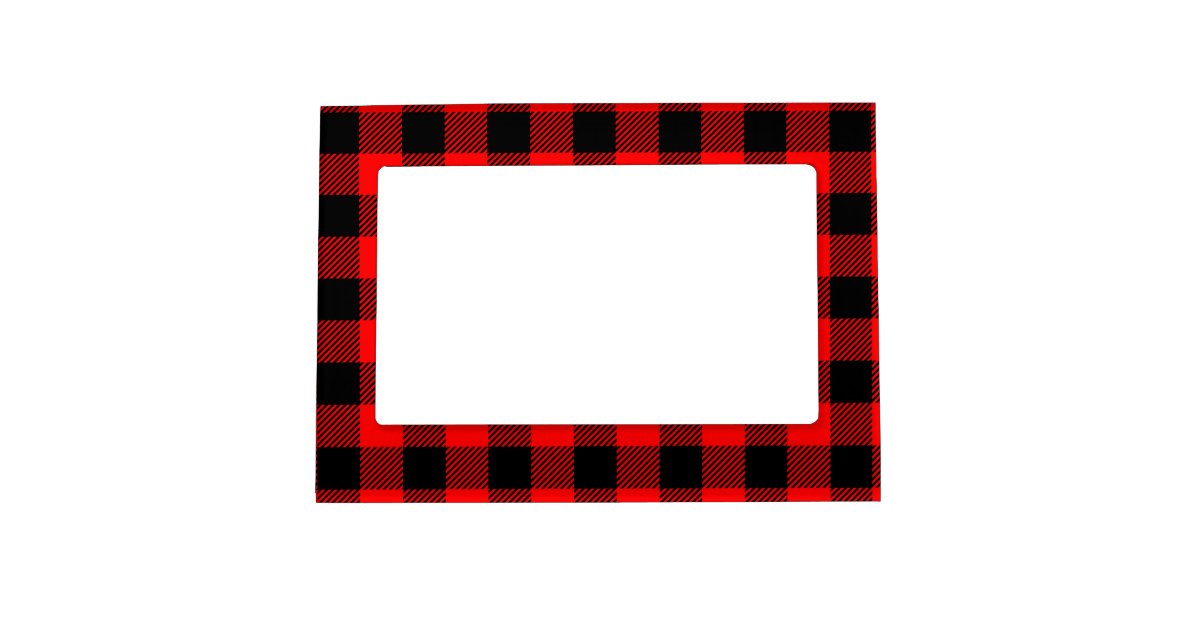 Buffalo Check Red and Black Lumberjack Plaid Decor Magnetic Frame | Zazzle