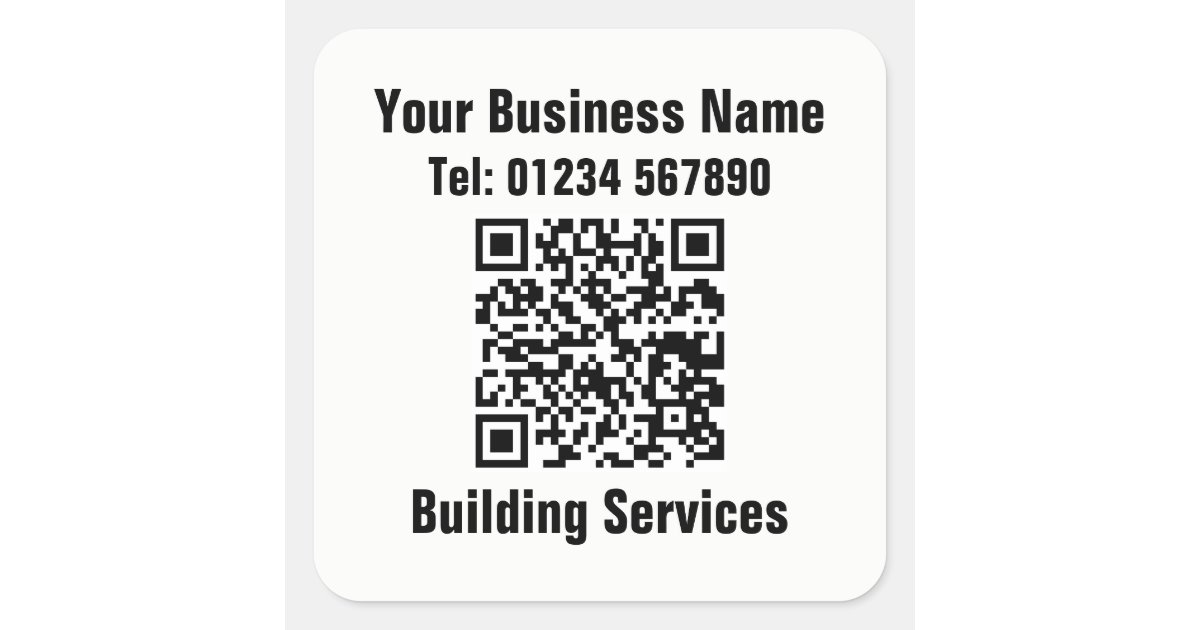 Builder Building Services QR Code Square Sticker | Zazzle