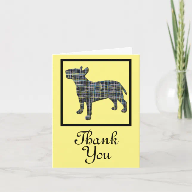 Bull Terrier English Dog Thank You Greeting Card | Zazzle