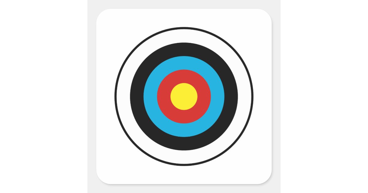 Bullseye Target Design Square Sticker | Zazzle