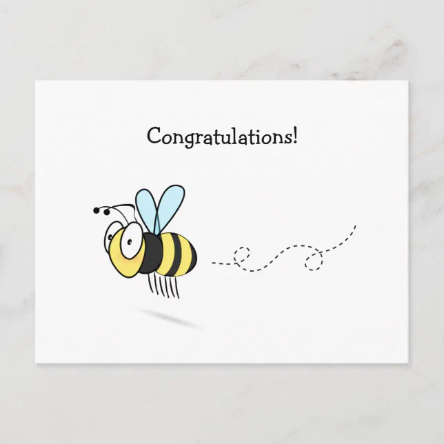 Bumble Bee Congratulations Postcard | Zazzle
