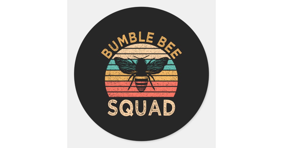 Bumble Bee Squad Bumblebee Beekeepers Family Team Classic Round Sticker ...