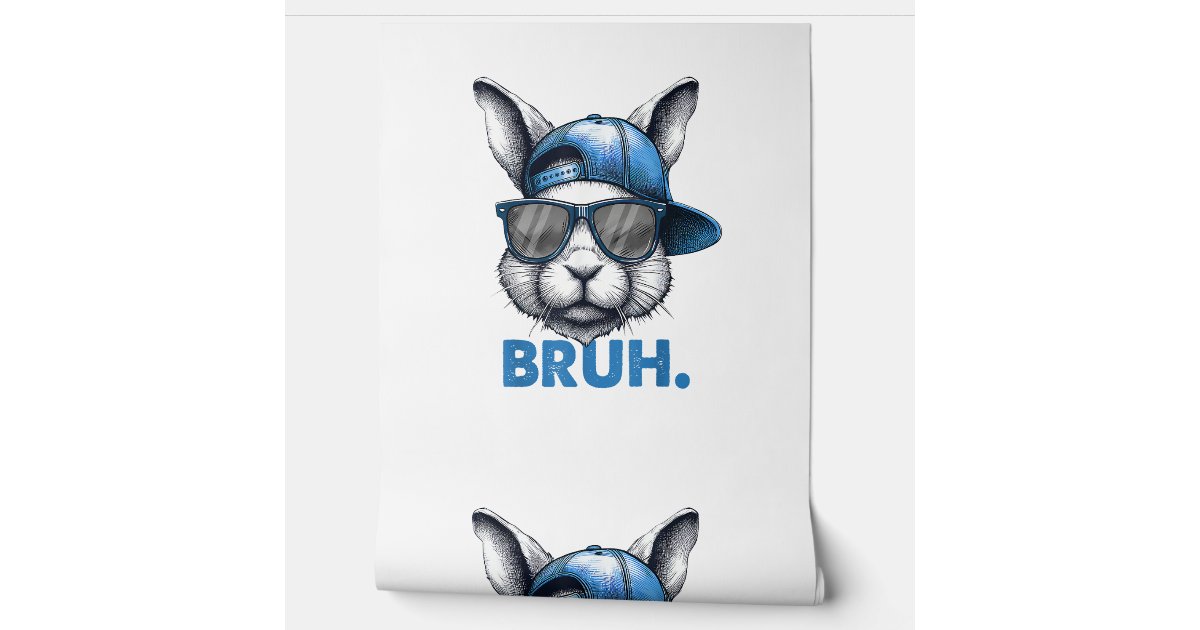 Bunny Face Bruh Meme Funny Saying Bro Greeting Eas Wallpaper | Zazzle