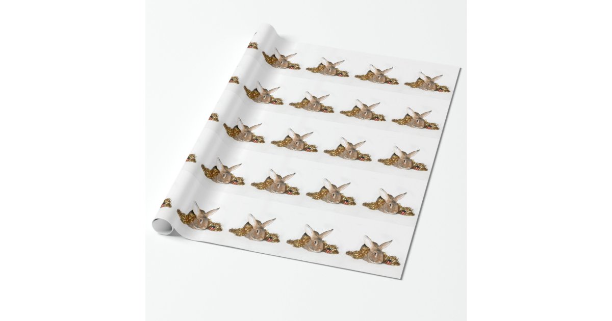 Bunny rabbit Christmas Wrapping Paper | Zazzle