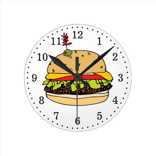 Burger Time Round Clock | Zazzle.co.uk