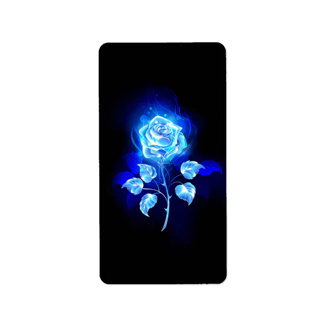 Burning Blue Rose Label | Zazzle