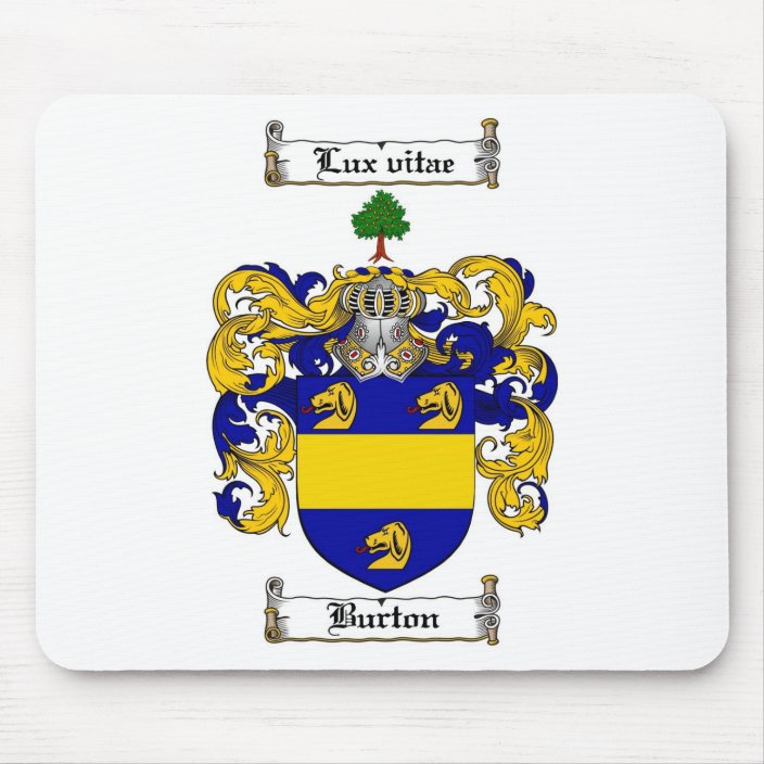 BURTON FAMILY CREST - BURTON COAT OF ARMS MOUSE MAT | Zazzle.co.uk