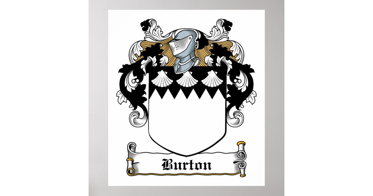 Burton Family Crest Poster | Zazzle