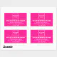 Business Address and Phone Number on Pink Rectangular Sticker | Zazzle