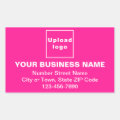 Business Address and Phone Number on Pink Rectangular Sticker | Zazzle