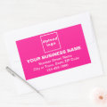 Business Address and Phone Number on Pink Rectangular Sticker | Zazzle