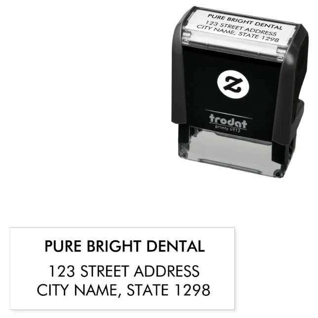 Business Address with Logo Return Address Self-in Self-inking Stamp ...