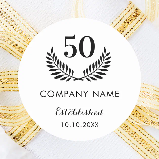 Business comapany name established year classic round sticker | Zazzle