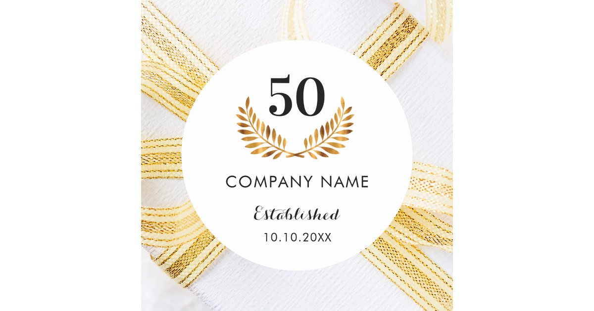 Business comapany name established year gold classic round sticker | Zazzle