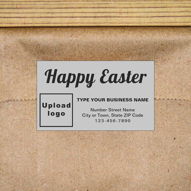 Business Easter Greeting on Grey Rectangle Sticker | Zazzle
