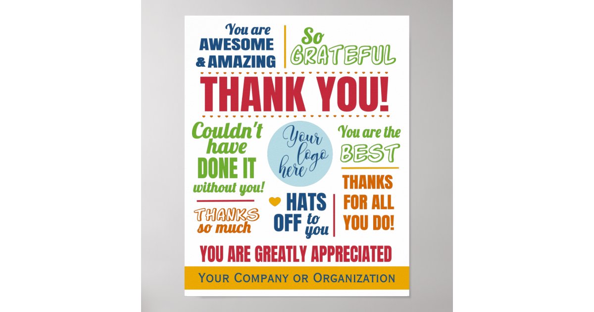 Business Employee Thank You Appreciation Poster | Zazzle