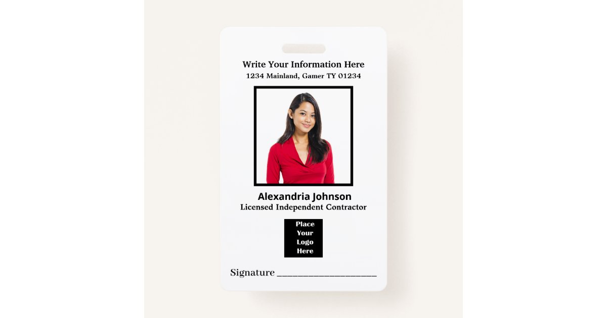 Business Employees ID Identification Signature ID Badge | Zazzle