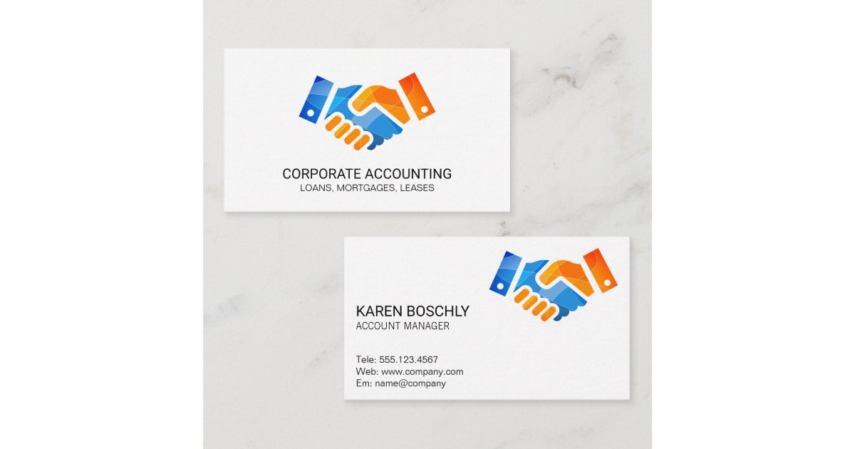 Business Handshake Logo Business Card | Zazzle