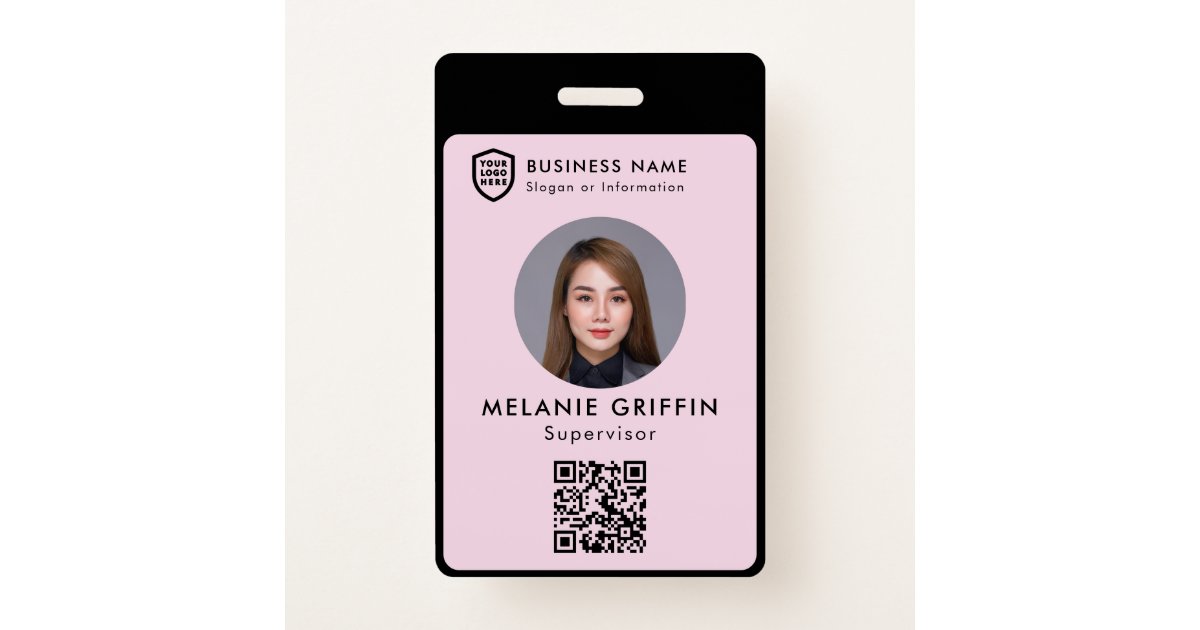 Business ID Logo | Modern Custom Employee Staff ID Badge | Zazzle Business ID Logo | Modern Custom Employee Staff ID Badge | Zazzle