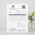 Business Invoice Sales Receipt Monogram Qr Code Card | Zazzle