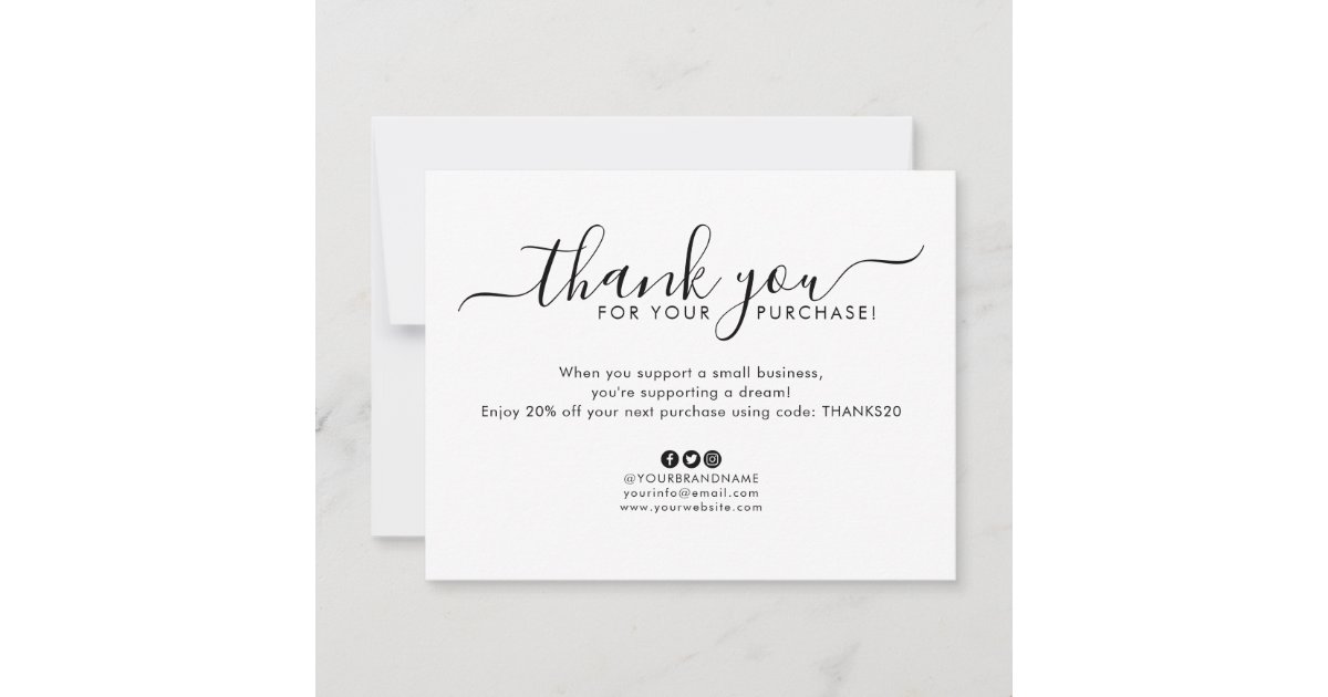 Business Logo Company Custom Thank You Card | Zazzle