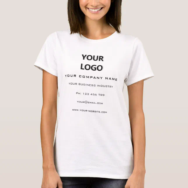 Business Logo Company Professional Personalised T-Shirt | Zazzle