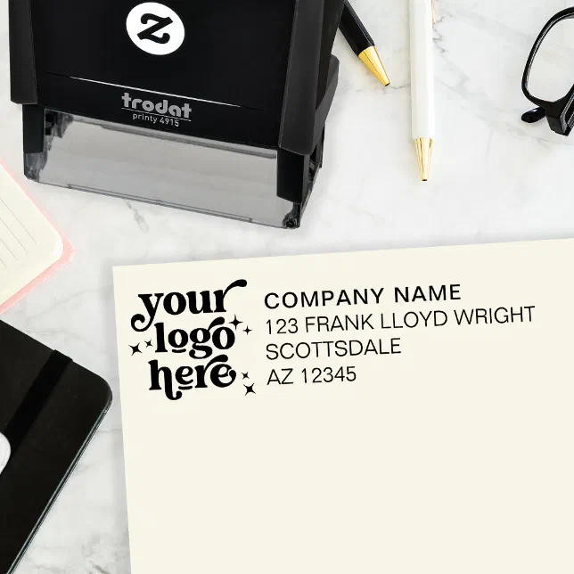 Business Logo Company Return Address Self-inking Stamp | Zazzle