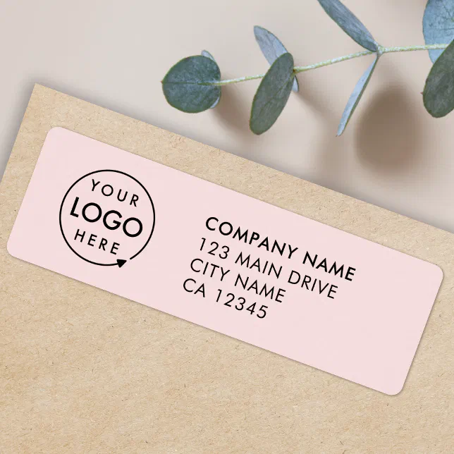 Business Logo | Custom Modern Pink Return Address | Zazzle