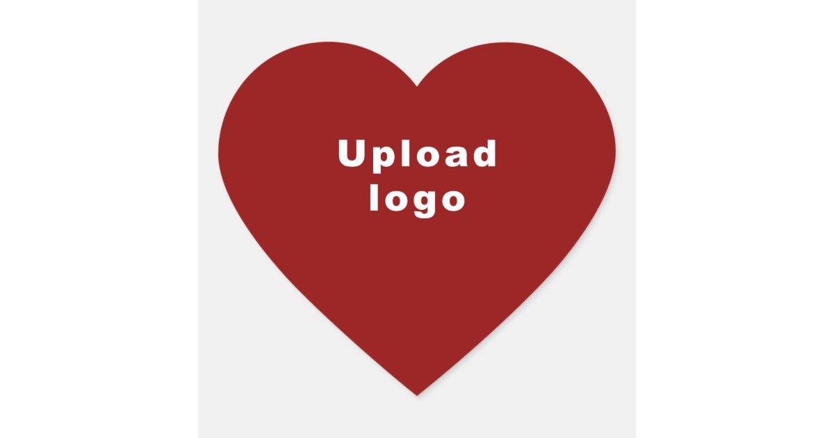 Business Logo on Red Heart Shape Sticker | Zazzle