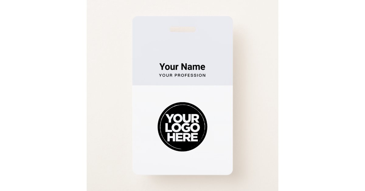 Business Modern Custom Employee Staff ID Logo ID Badge | Zazzle Business Modern Custom Employee Staff ID Logo ID Badge | Zazzle