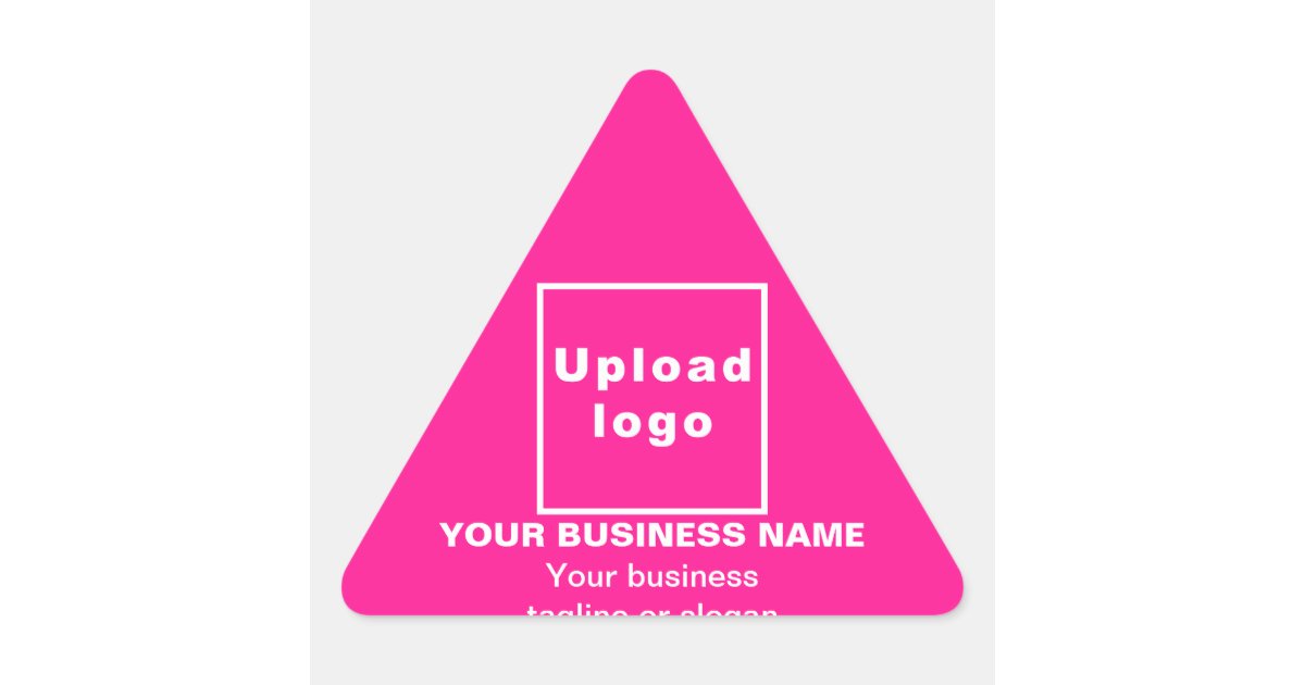 Business Name, Logo and Tagline on Pink Triangle Sticker | Zazzle