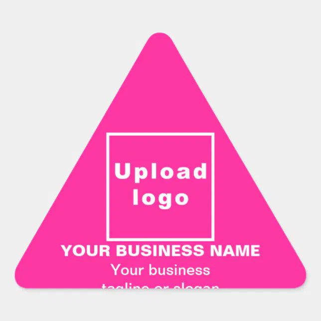 Business Name, Logo and Tagline on Pink Triangle Sticker | Zazzle