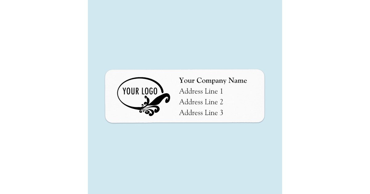 Business Return Address Labels with Custom Logo | Zazzle