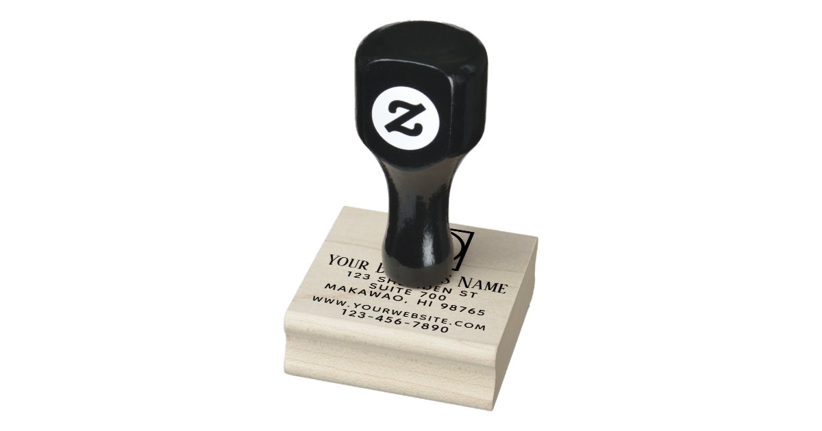 Business Return Address Stamp With Logo Customised | Zazzle