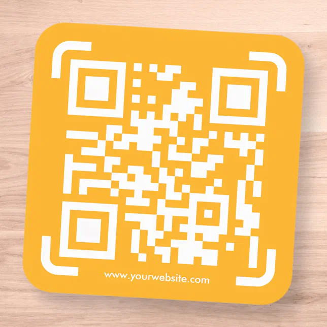 Business Scan Me QR Code Website Modern Simple Square Sticker | Zazzle