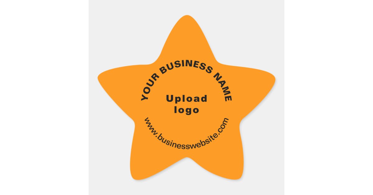 Business Website on Orange Colour Star Sticker | Zazzle