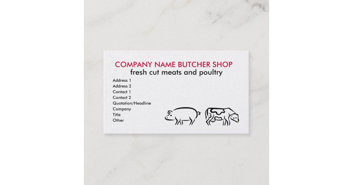 Butcher shop Business Cards | Zazzle