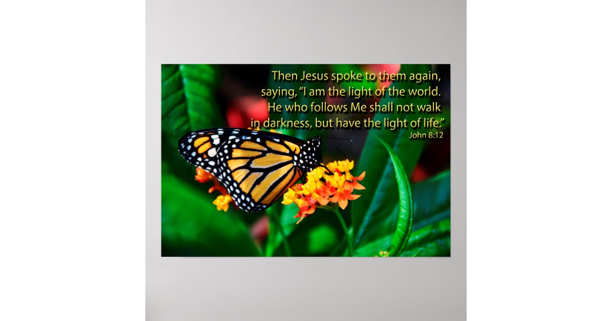 Butterfly Bible Quotes Inspirational Sayings Poster | Zazzle