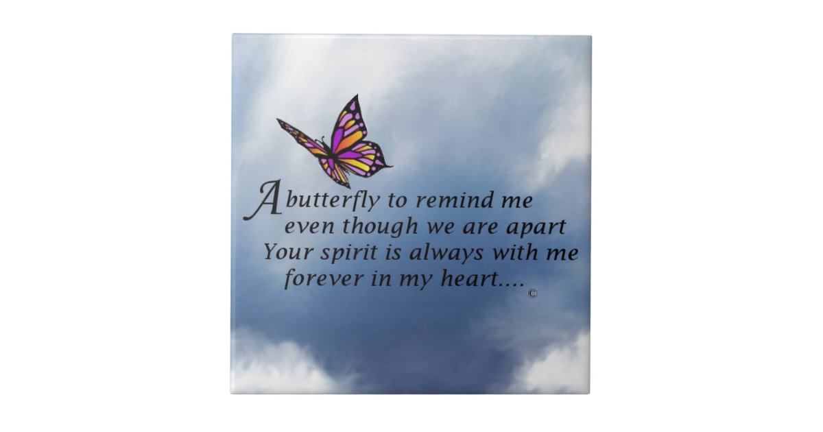 Butterfly Memorial Poem Tile | Zazzle