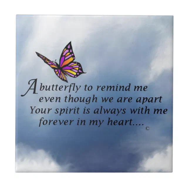 Butterfly Memorial Poem Tile | Zazzle