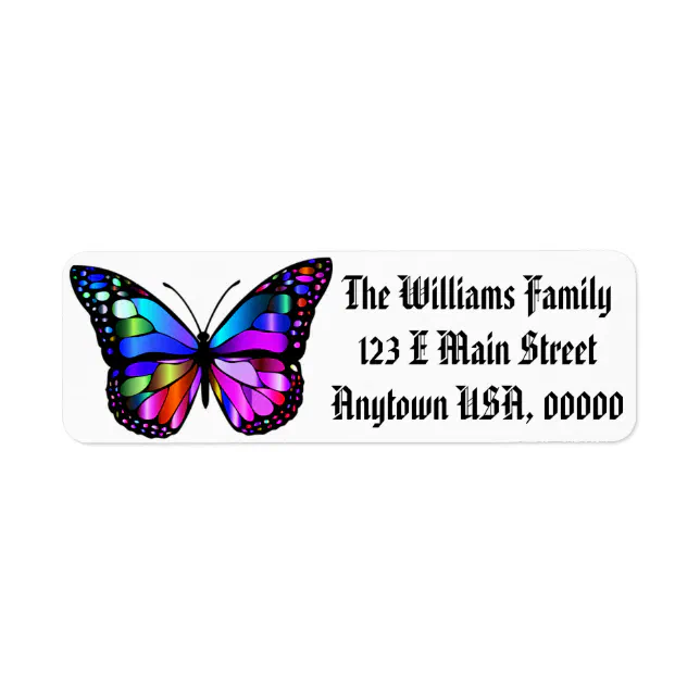 Butterfly Return Address Labels | Zazzle