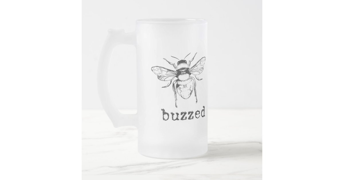 Buzzed Bee Frosted Glass Beer Mug | Zazzle